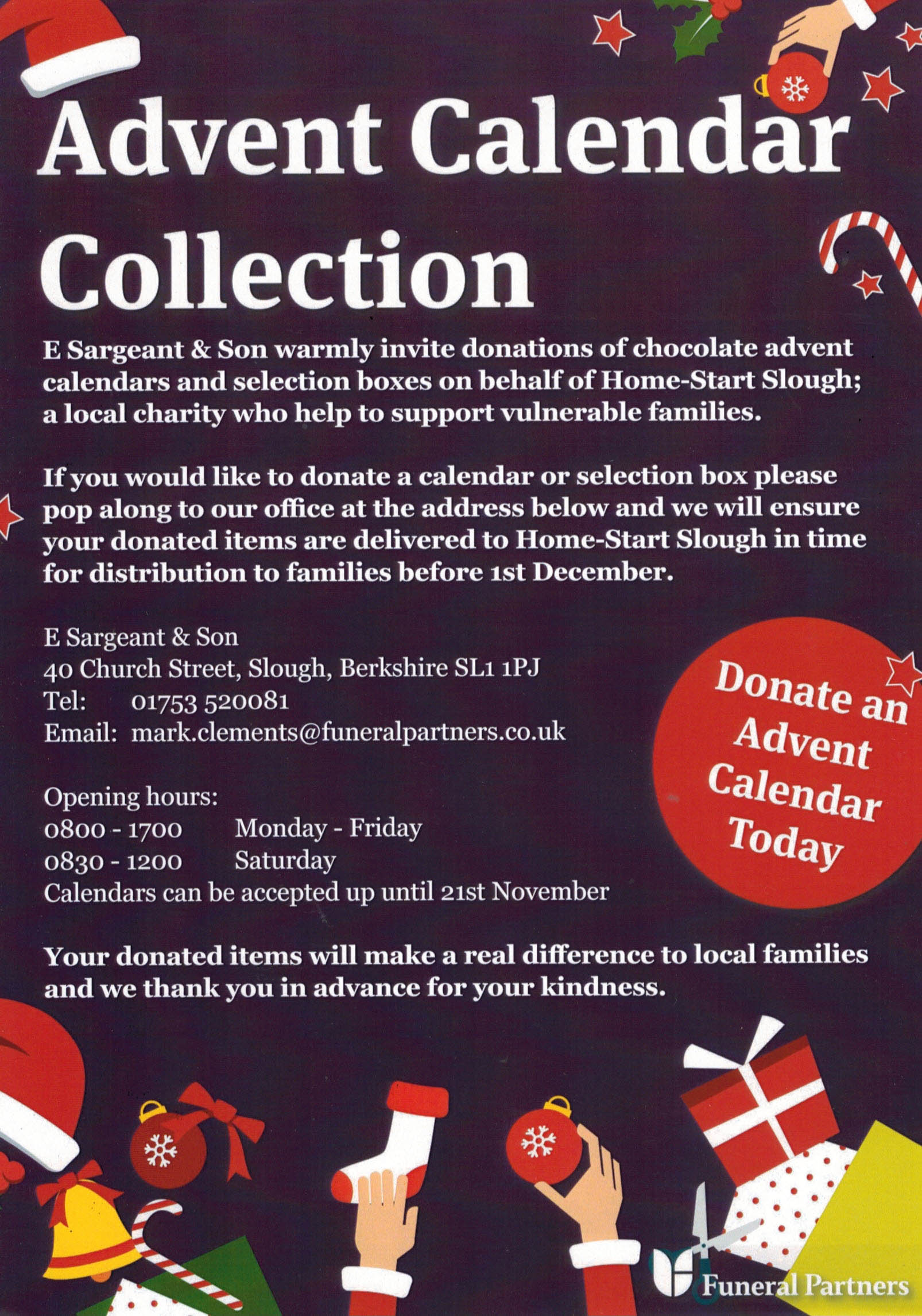 Advent calendar collection - E Sargeant & Son Funeral Directors